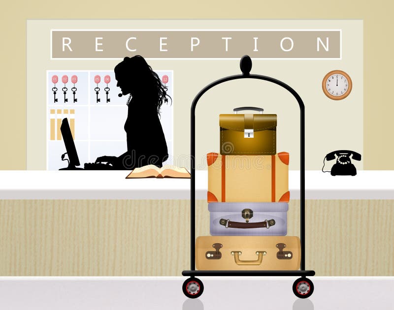 Illustration of Receptionist Stock Illustration - Illustration of call ...