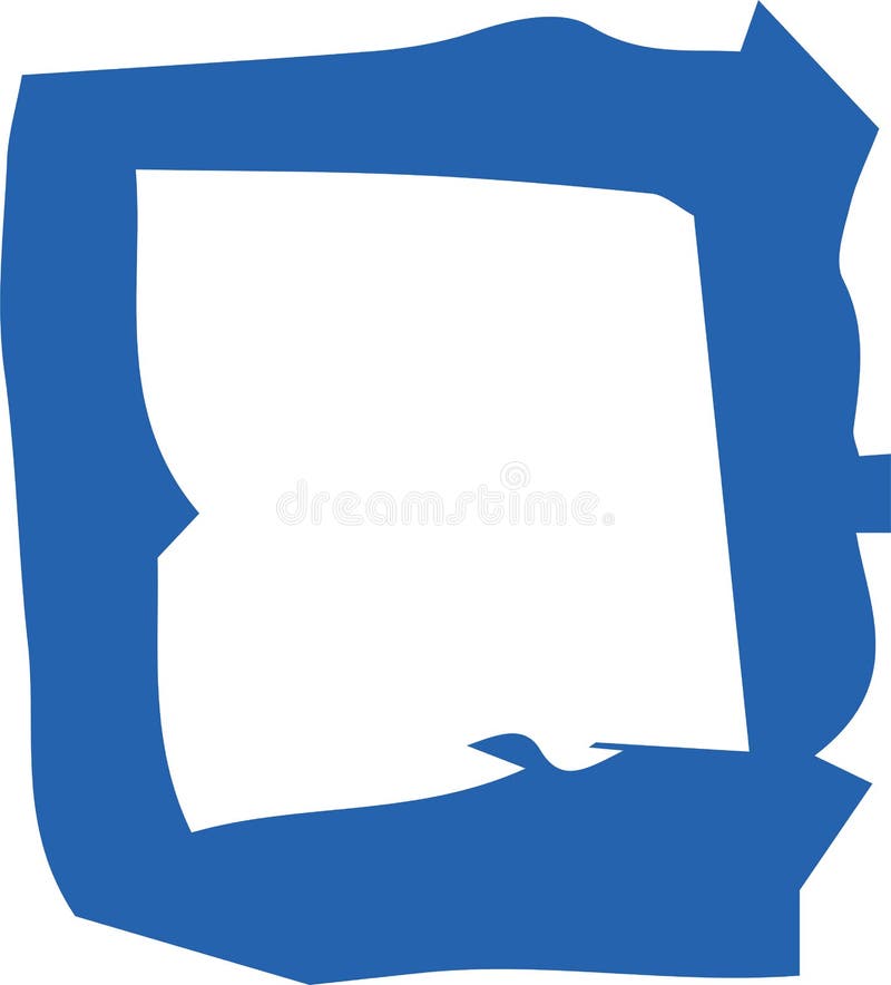 Blue Rectangle Drawn with Rough Lines Stock Illustration - Illustration ...