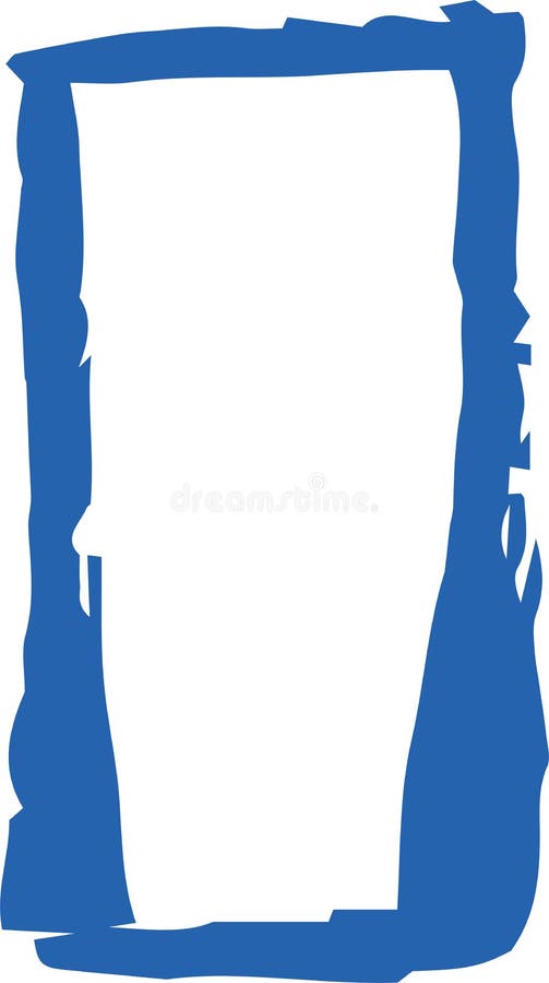 Blue Rectangle Drawn with Rough Lines Stock Illustration - Illustration ...