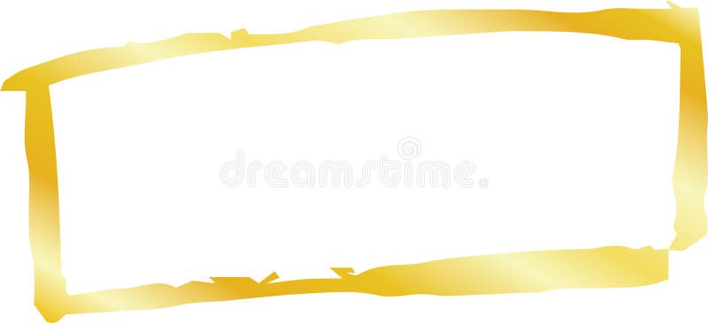 Gold Rectangle Drawn with Rough Lines Stock Illustration - Illustration ...