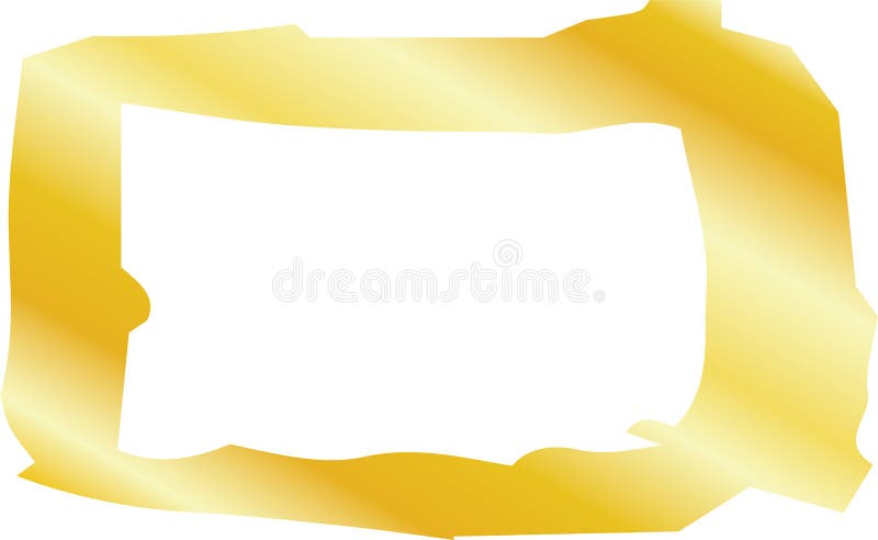 Gold Rectangle Drawn with Rough Lines Stock Illustration - Illustration ...