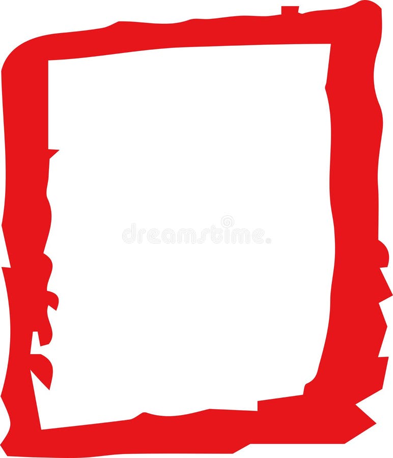 Red Rectangle Drawn with Rough Lines Stock Illustration - Illustration ...