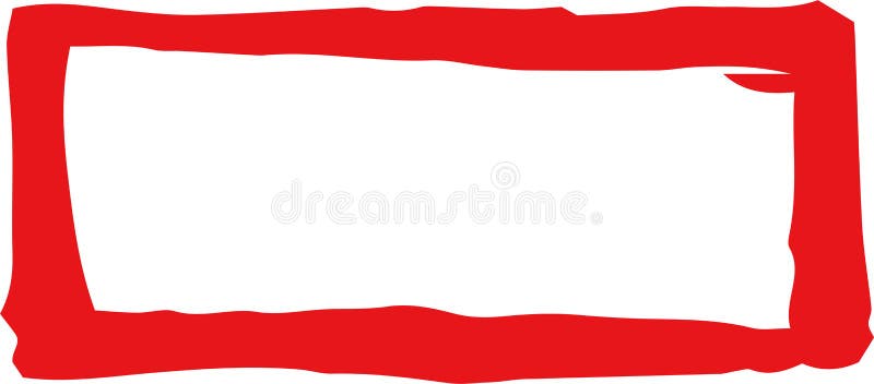 Red Rectangle Drawn with Rough Lines Stock Illustration - Illustration ...