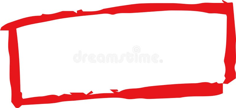 Red Rectangle Drawn with Rough Lines Stock Illustration - Illustration ...