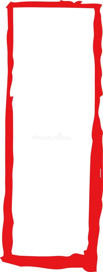 Red Rectangle Drawn with Rough Lines Stock Illustration - Illustration ...