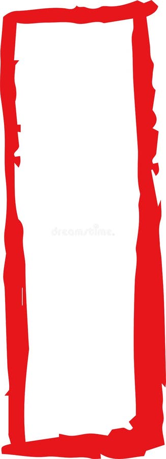 Red Rectangle Drawn with Rough Lines Stock Illustration - Illustration ...