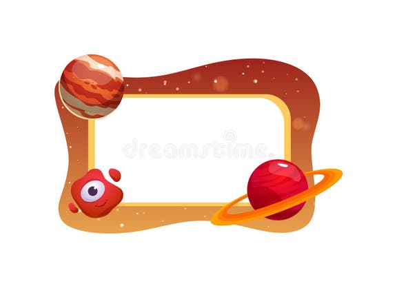 Illustration of a Rectangular Frame with Space Theme with Planets and ...