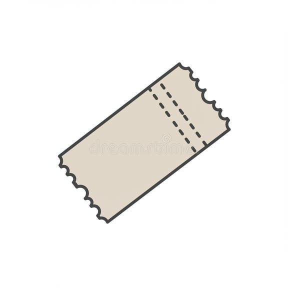 Illustration of a Rectangular Ticket with Scalloped Edges. the Ticket ...