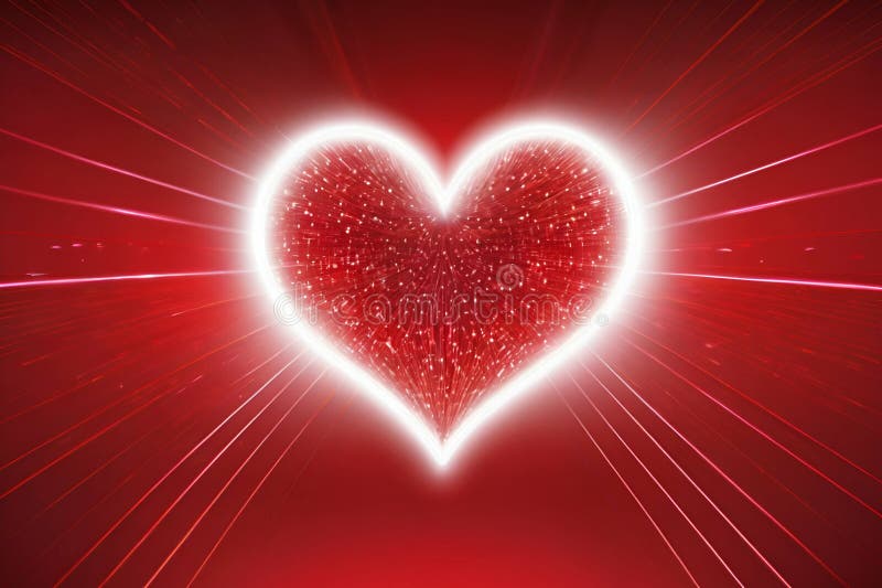 Illustration of Red Abstract Background with Blurred Magic Heart Shape ...