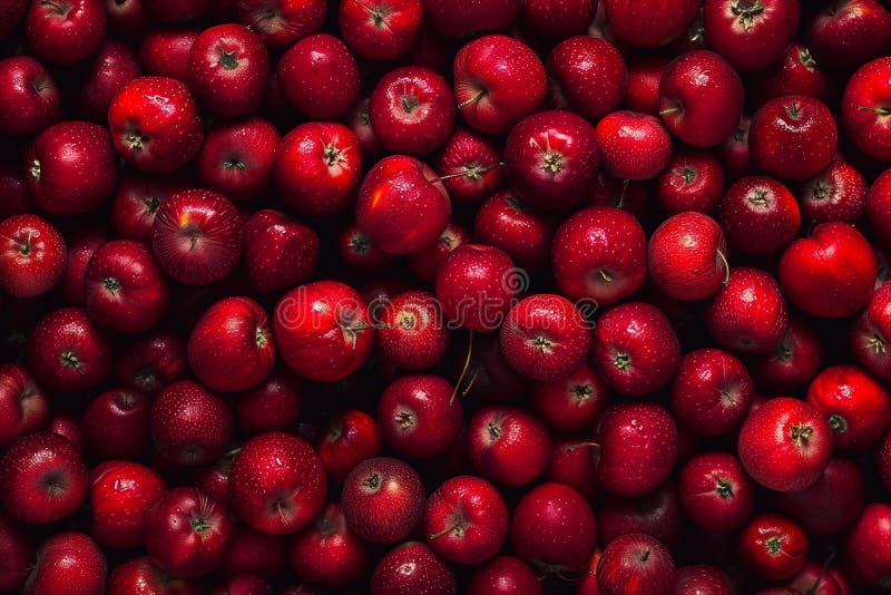 Illustration of Red Apples Background. Generative AI Stock Illustration ...