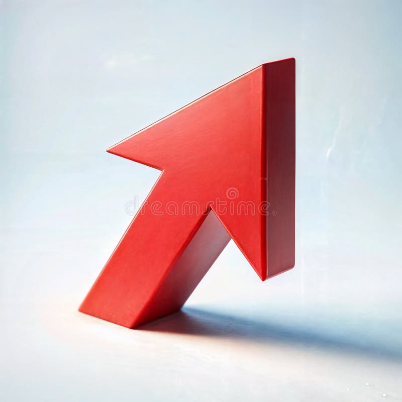 Illustration of Red Arrow Pointing Upward, Indicating Development ...