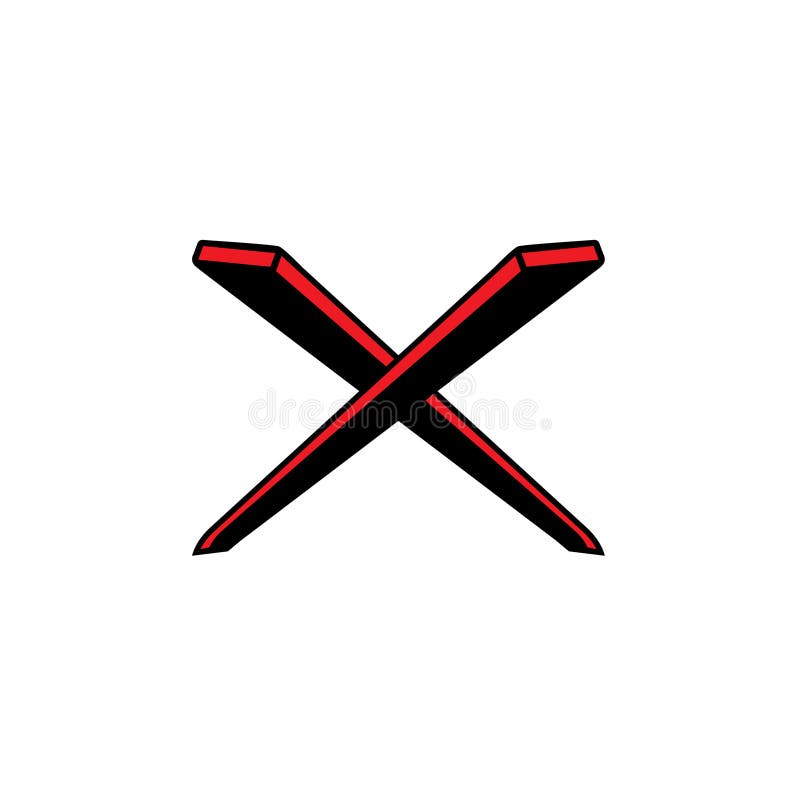Red Stylized Crossed Design on on Letter X Stock Vector - Illustration ...