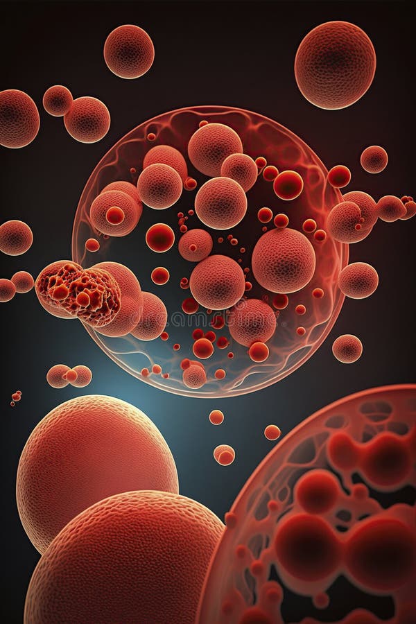 Illustration, Red Blood Cells with Floating Pathogen, Generative Ai ...