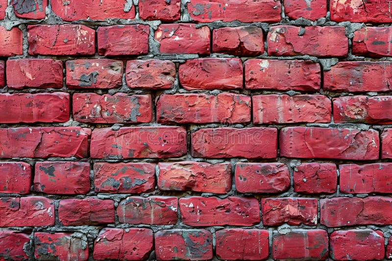 Red Brick Wall Background. Old Red Bricks Texture. Red Horizontal ...