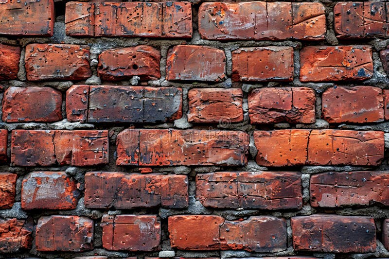 Red Brick Wall Background. Old Red Bricks Texture. Red Horizontal ...
