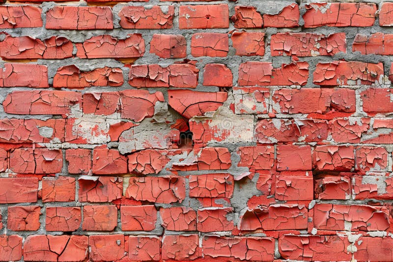 Red Brick Wall with Cracked Hole, Red Bricks and Concrete Texture ...