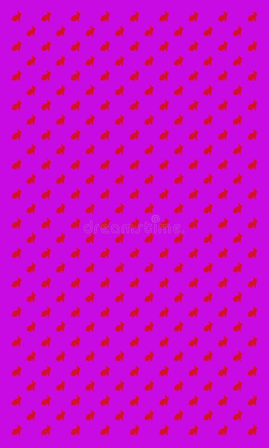 Red Bunny Pattern on Purple Background Stock Illustration ...