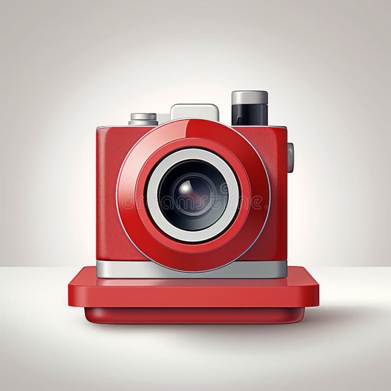 An Illustration of a Red Camera on a Stand Stock Illustration ...