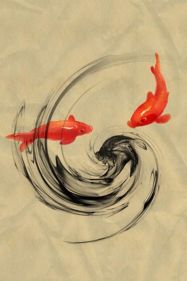 Illustration of Red Carp Leaping Over the Dragon`s Gate Stock ...