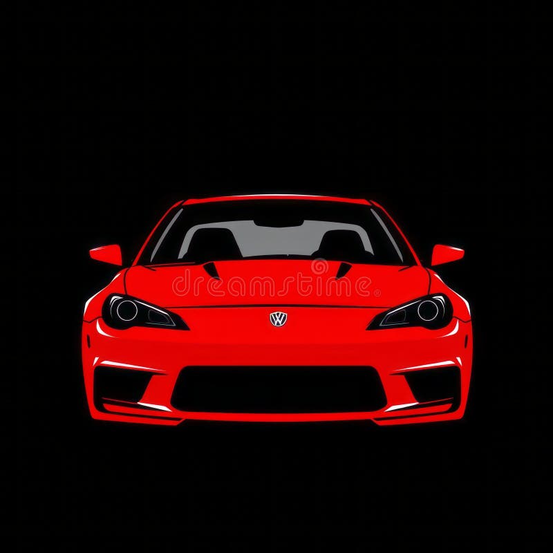 Red Cartoon Car Front View Car Illustration Stock Illustration ...