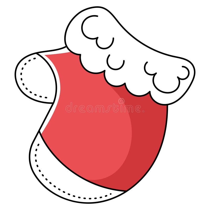 Red Christmas Stocking with White Fluffy Trim, Vector Stock Vector ...