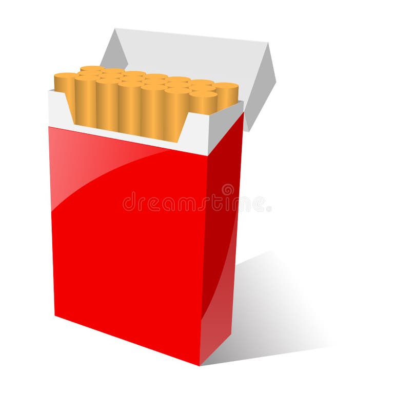 Illustration of Red Cigarette Pack. Stock Vector - Illustration of ...