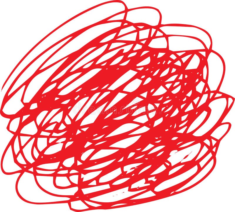 Illustration of a Red Circle of Scribble Vigorously Stock Vector ...