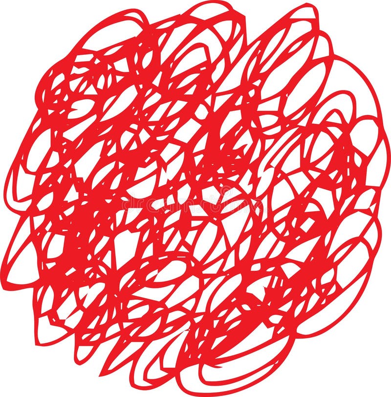 Illustration of a Red Circle of Scribble Vigorously Stock Vector ...