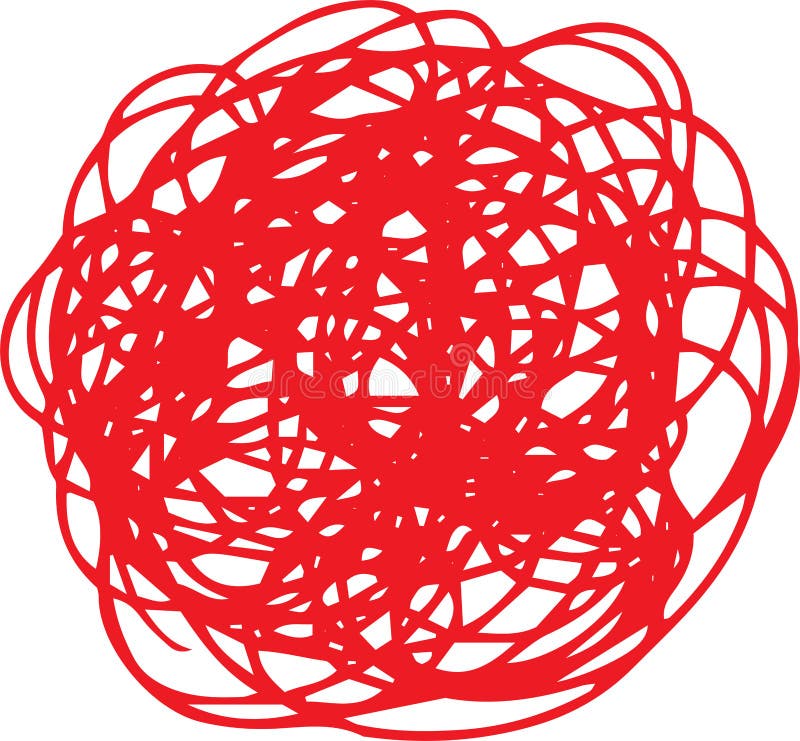 Illustration of a Red Circle of Scribble Vigorously Stock Vector ...
