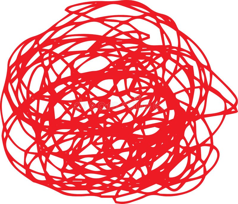 Illustration of a Red Circle of Scribble Vigorously Stock Vector ...
