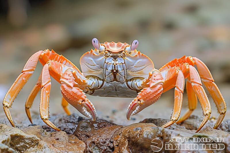 A Red Crab with Long Head and Long Legs, High Quality, High Resolution ...
