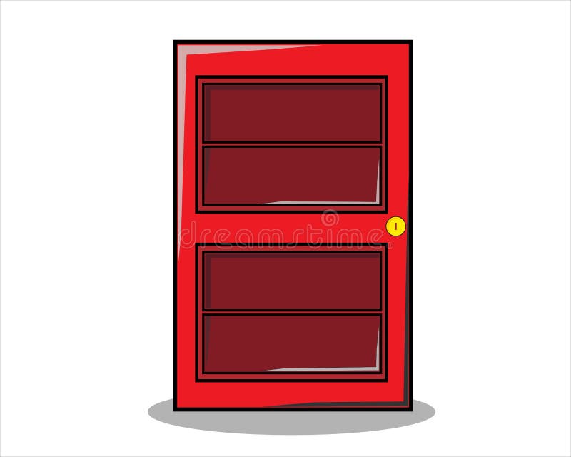 Illustration of the Red Door for House Stock Vector - Illustration of ...