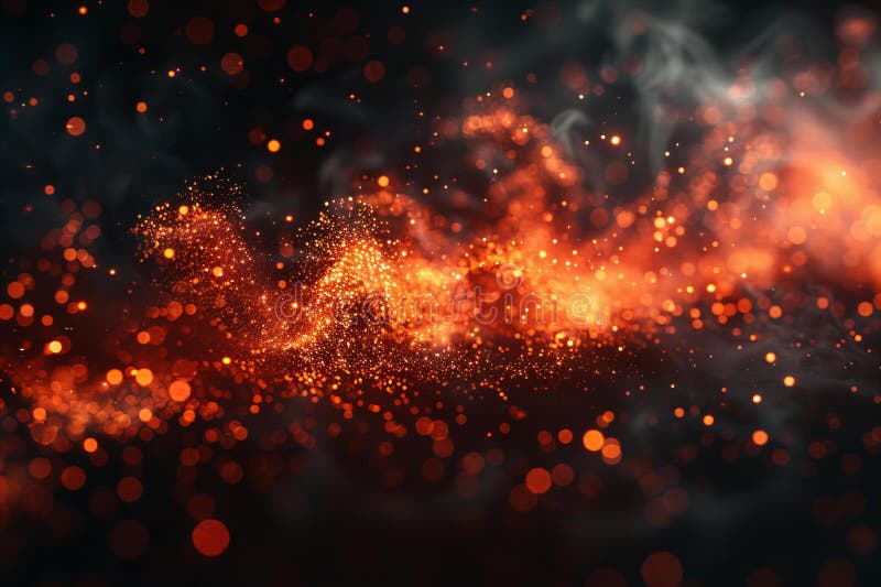 Illustration of Red Fire Sparks Particles Isolated on a Black ...
