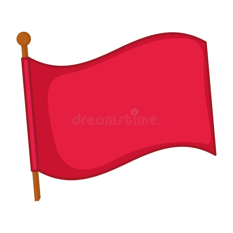 Red Flag Waving on a Pole in Simple Design, Vector Stock Vector ...