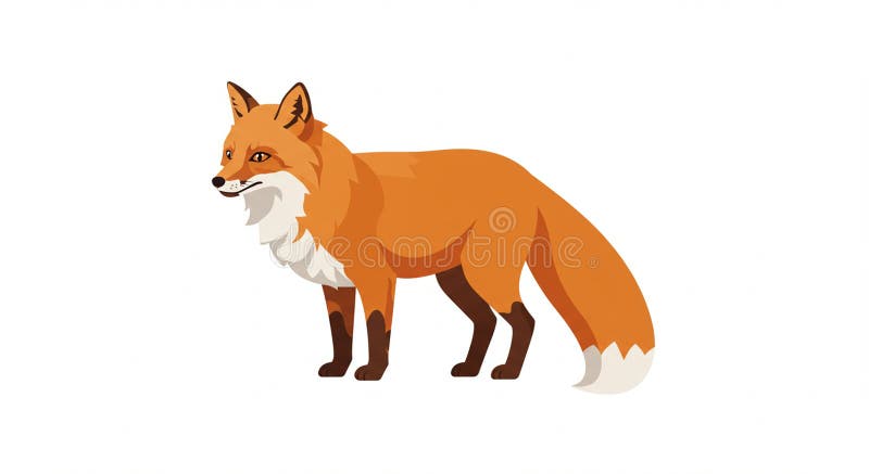 Illustration of a Red Fox (*Vulpes Vulpes*) on a White Background. the ...