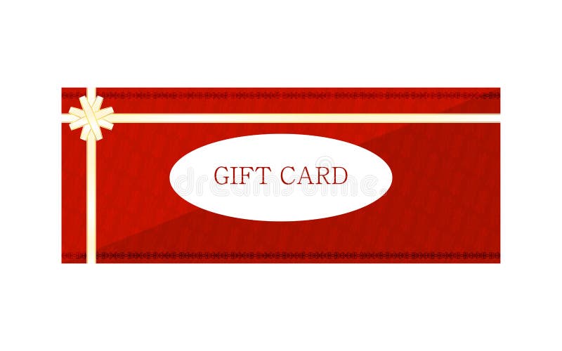 Illustration of Red Gift Card with Wrapping Ribbon Stock Vector ...