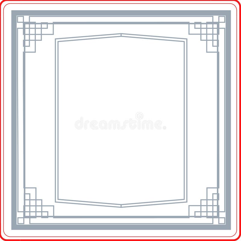 Illustration of a Red and Gray Decorated Frame with Space for Your Text ...