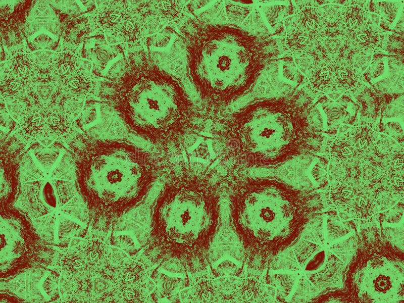 Illustration of Red and Green Abstract Pattern in a Kaleidoscope As a ...