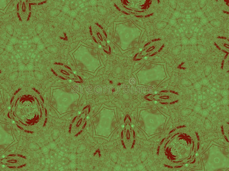 Illustration of Red and Green Abstract Pattern in a Kaleidoscope As a ...