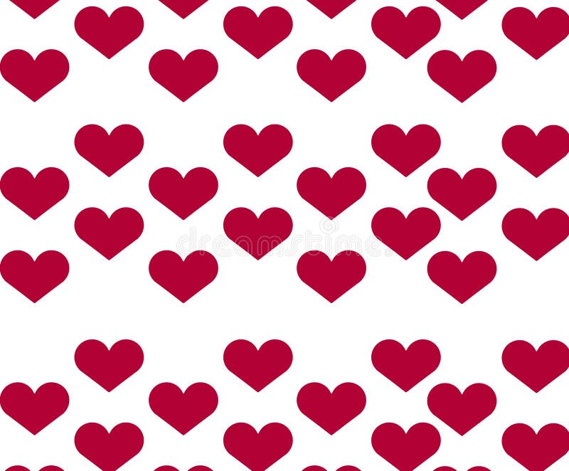 Illustration Red Heart Pattern Isolated on White Background Stock ...