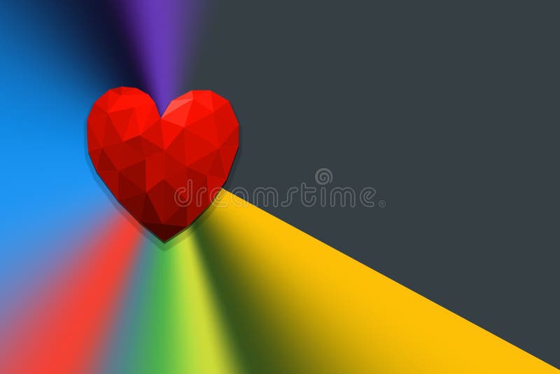 Illustration of a Red Heart with Rays Stock Photo - Image of wallpaper ...