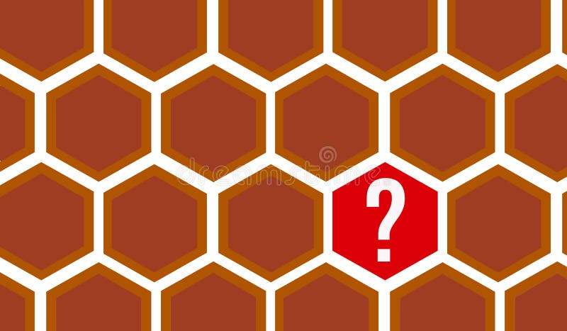 An Illustration of Red Hexagon Shape with Question Mark Symbol Stock ...