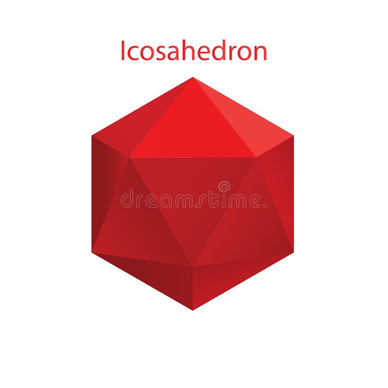 Icosahedron White Three-Dimensional Shape Stock Vector - Illustration ...