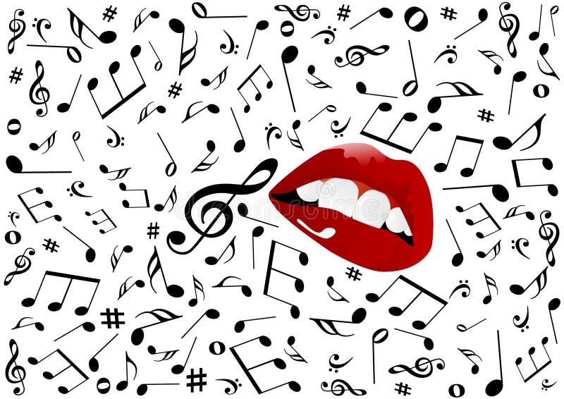 Illustration of Two G Clef and Music Notes Stock Vector - Illustration ...