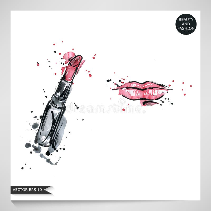 Illustration of Red Lipstick. Stock Vector - Illustration of icon ...