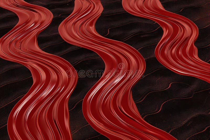 A Red Liquid Flow on a Black Background Stock Illustration ...