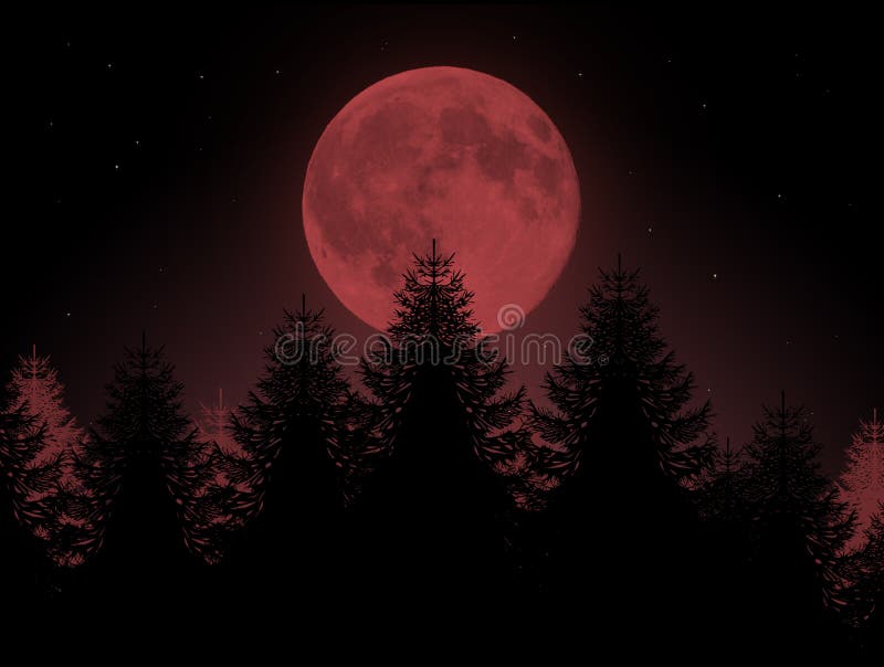 Illustration of red moon stock illustration. Illustration of ...