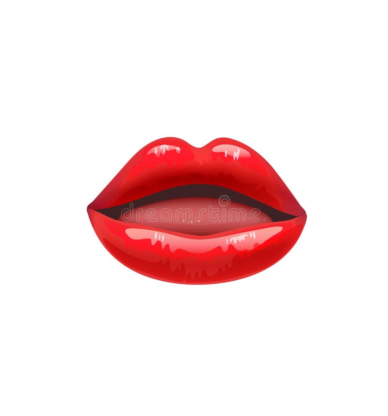Illustration of Red Open Lips. Vector Illustration. Stock Vector ...
