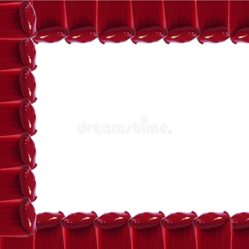 Illustration of a Red Paintbrush Border Frame with Space for Text in ...