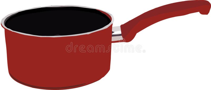 Illustration of a Red Pan for Cooking Isolated on a White Background ...